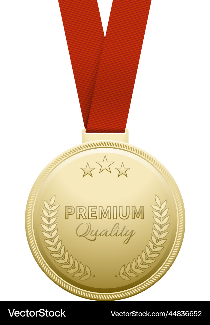 Premium quality medal golden reward realistic Vector Image