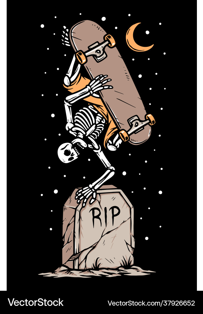 Skate till death Royalty Free Vector Image - VectorStock