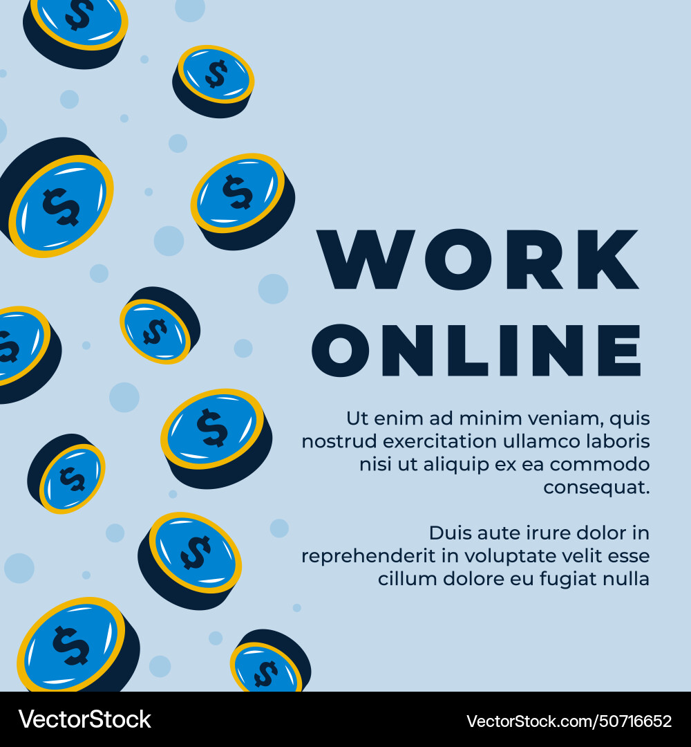 Work online digital workspace advertising poster Vector Image