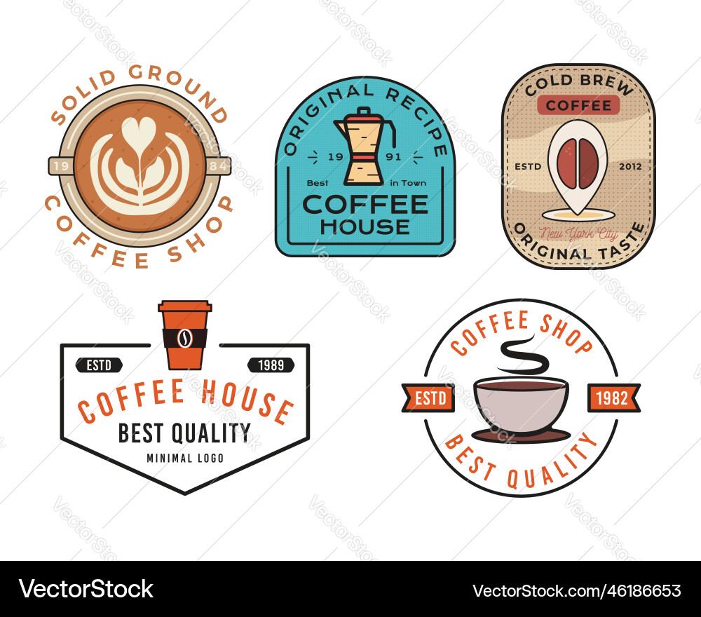 Coffee logos templates set badges Royalty Free Vector Image