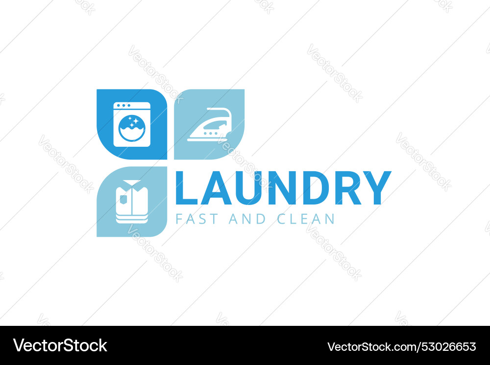 Creative laundry service logo template washing Vector Image