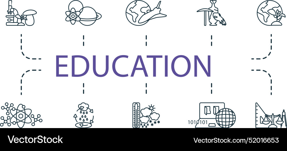 Education outline icons set creative Royalty Free Vector