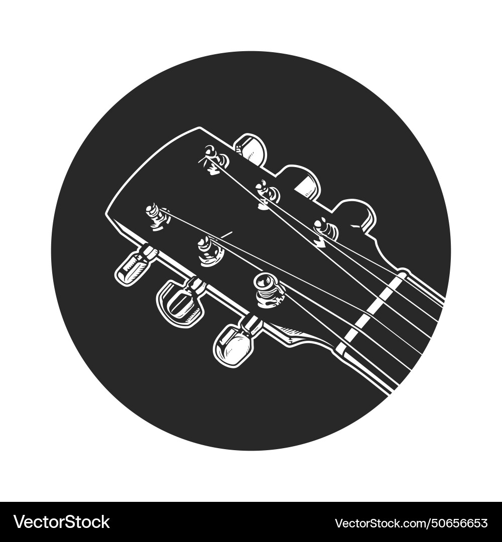 Guitar icon head acoustic Royalty Free Vector Image