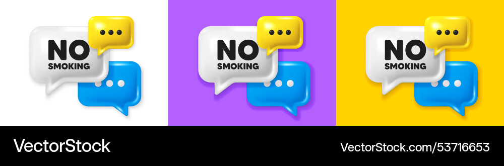 No smoking tag stop smoke sign chat speech Vector Image