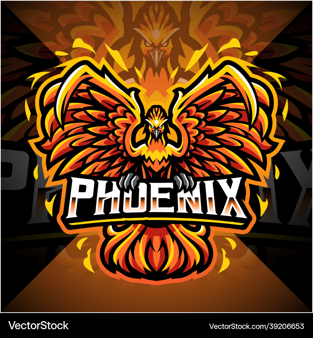 Phoenix esport mascot logo design Royalty Free Vector Image