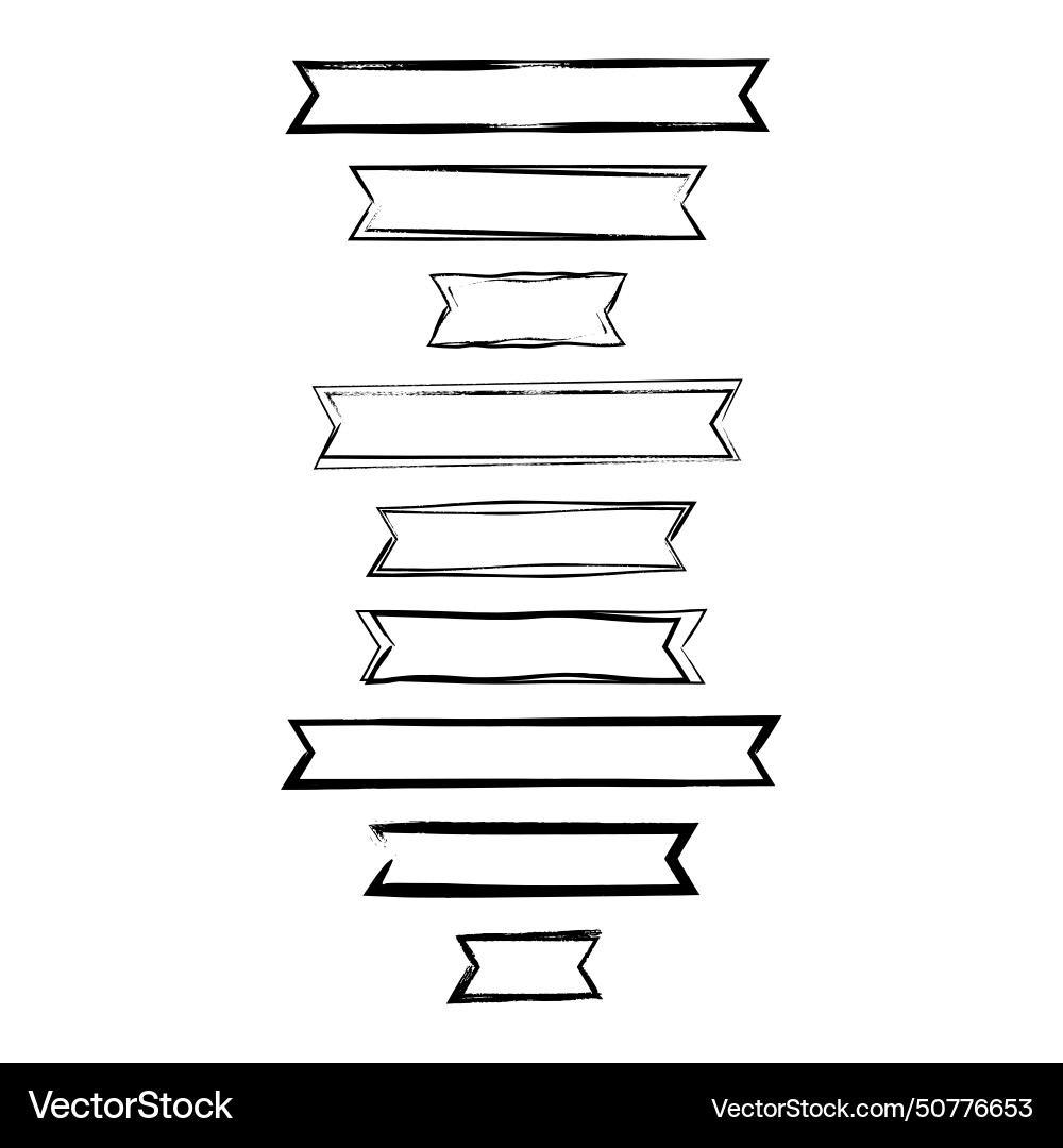 Ribbon banner abstract rectangle label frame Vector Image