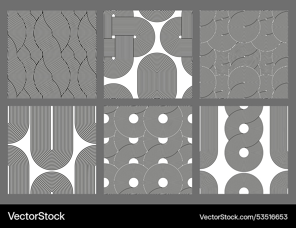 Seamless zen patterns geometric striped line art Vector Image