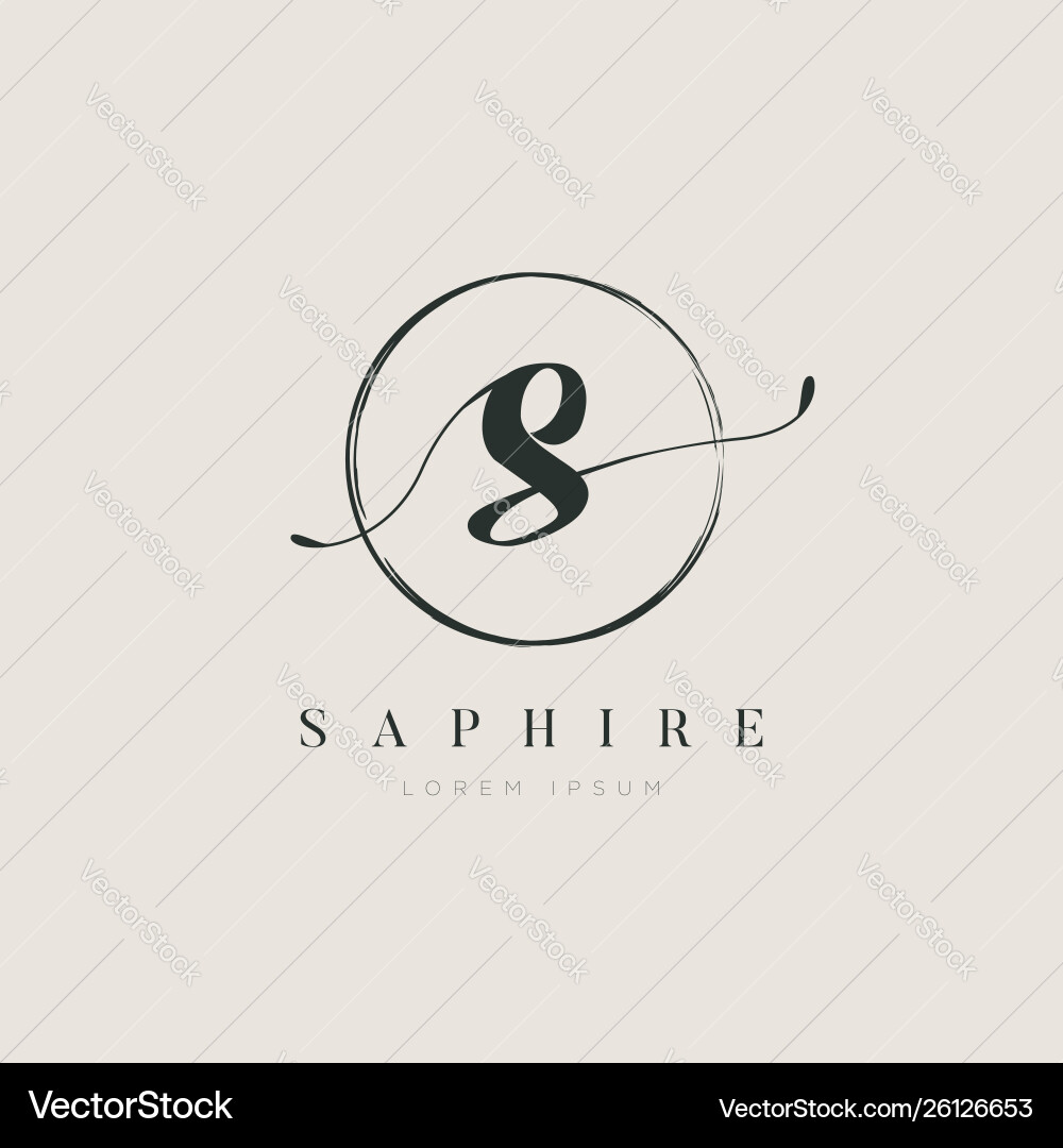Simple elegant initial letter type s logo sign Vector Image