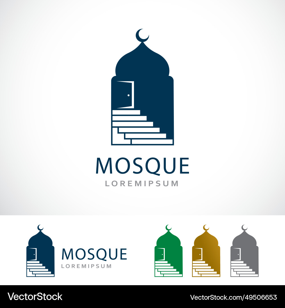 Simple mosque logo design template Royalty Free Vector Image