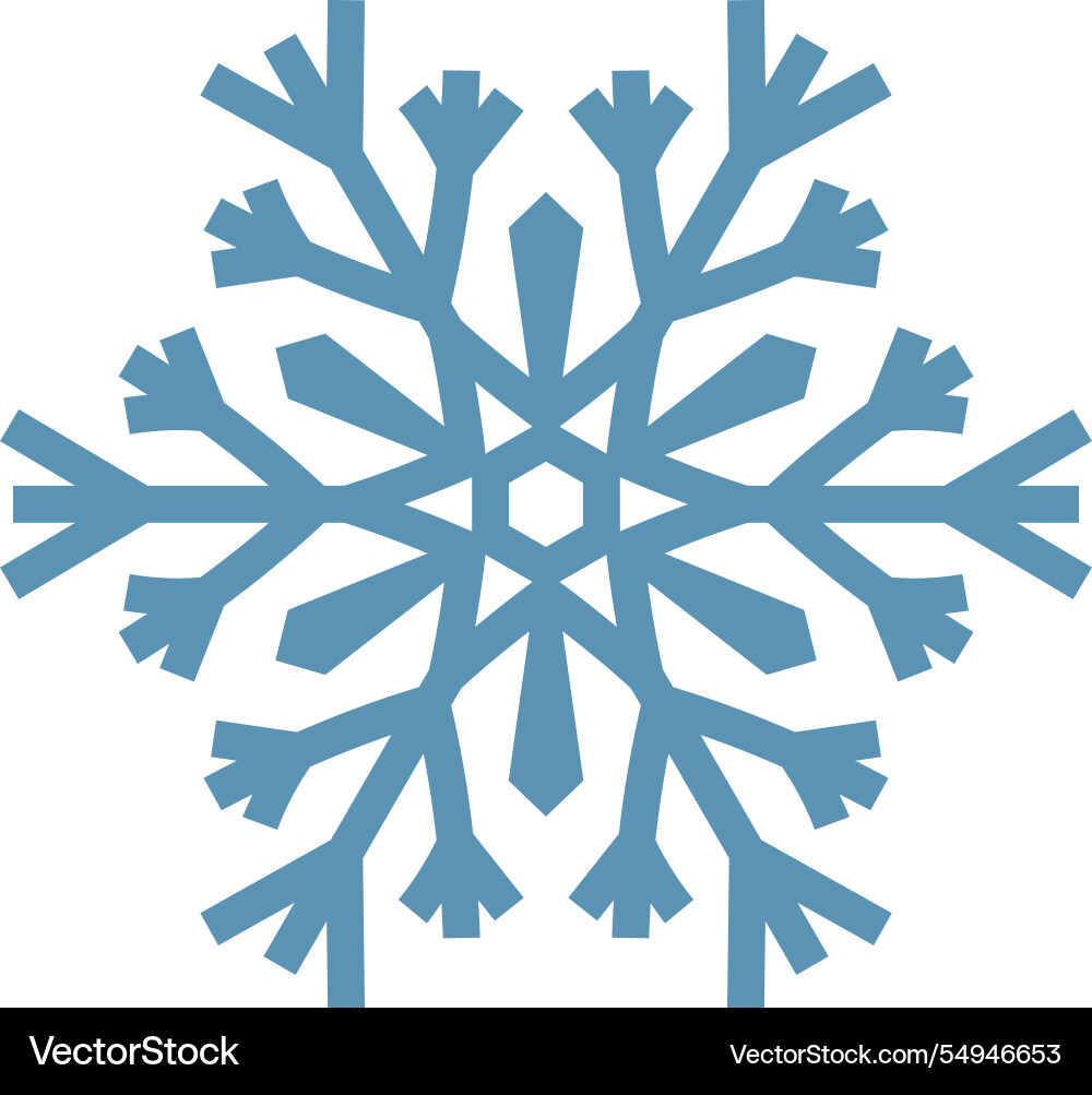 Stylized six pointed snowflake evoking winter ice Vector Image