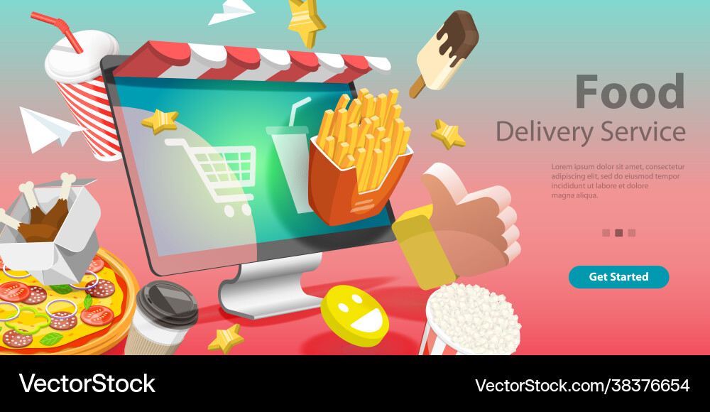 3d conceptual restaurant Royalty Free Vector Image