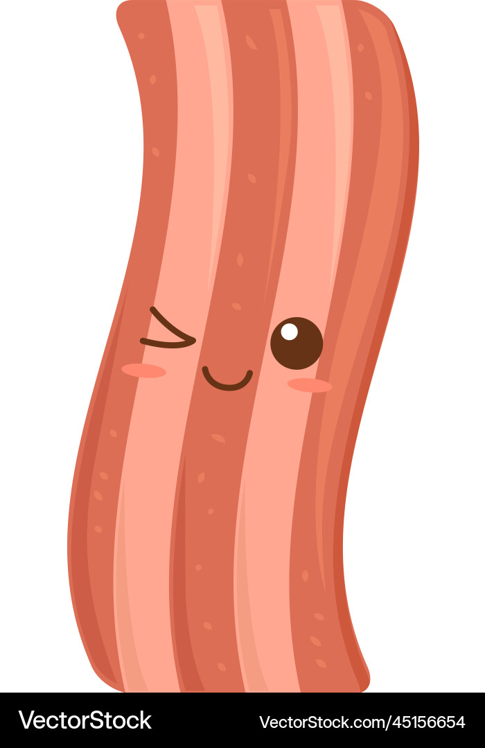 Bacon kawaii food Royalty Free Vector Image - VectorStock
