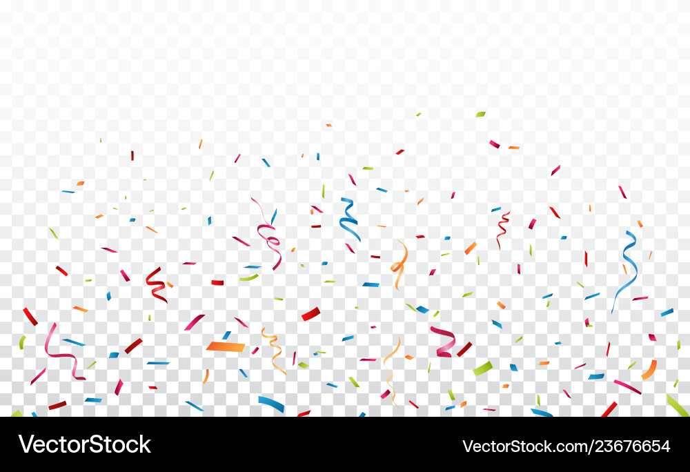 Colorful ribbon and confetti Royalty Free Vector Image