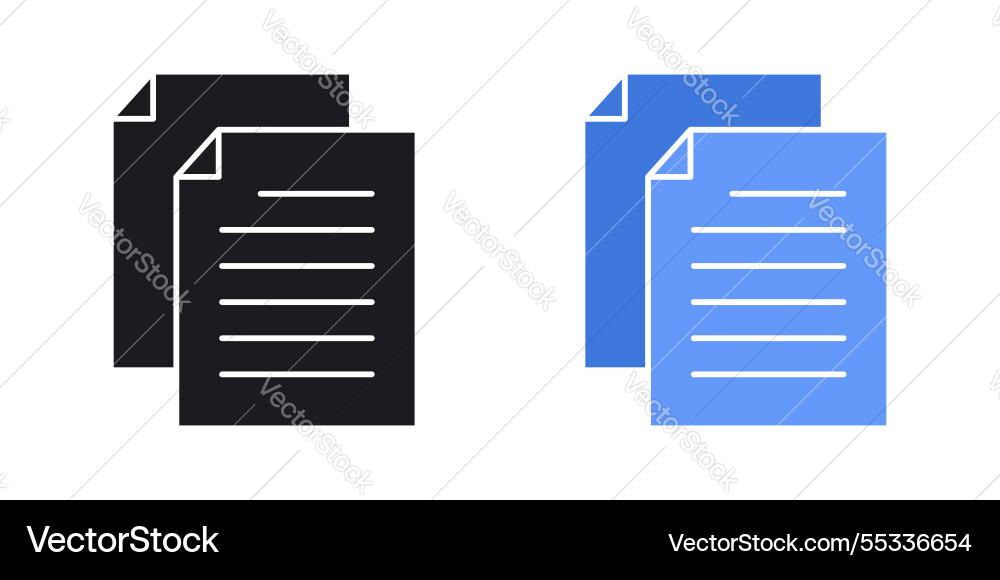 Duplicate icons set black and colored style Vector Image
