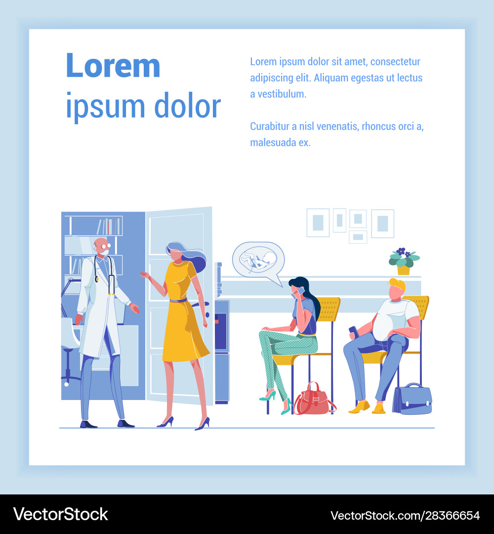 General practitioner at work in outpatient clinic Vector Image