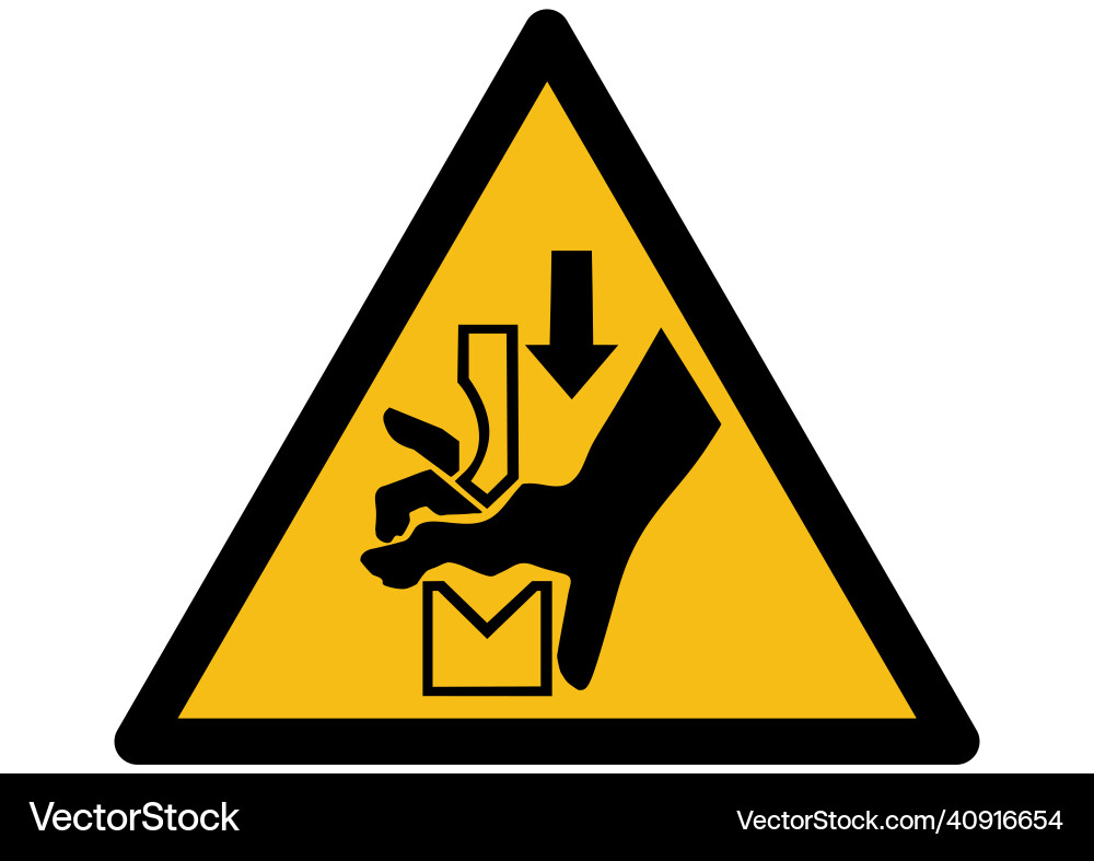 Hand injury in press Royalty Free Vector Image