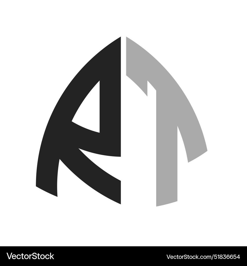 Modern creative rt logo design letter rt icon for Vector Image