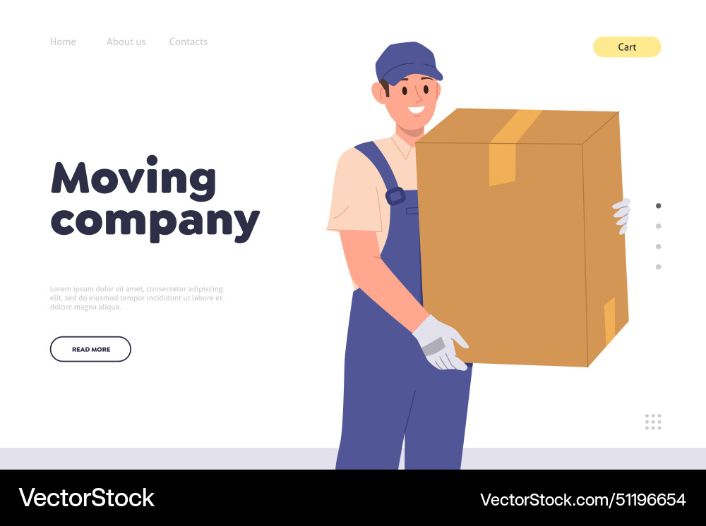 Moving company landing page design website Vector Image