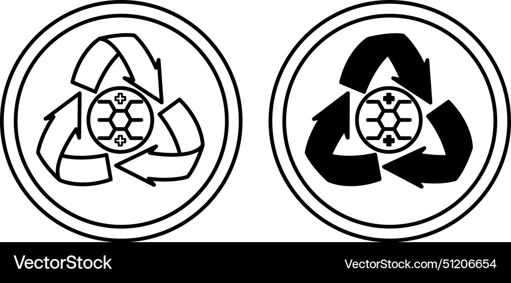 Recycled polyester icons black and white Vector Image