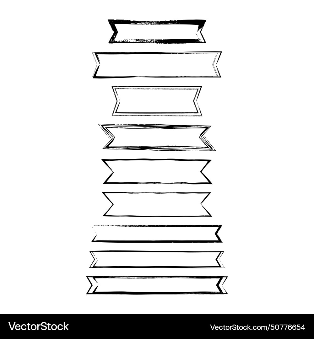 Ribbon banner abstract rectangle label frame Vector Image