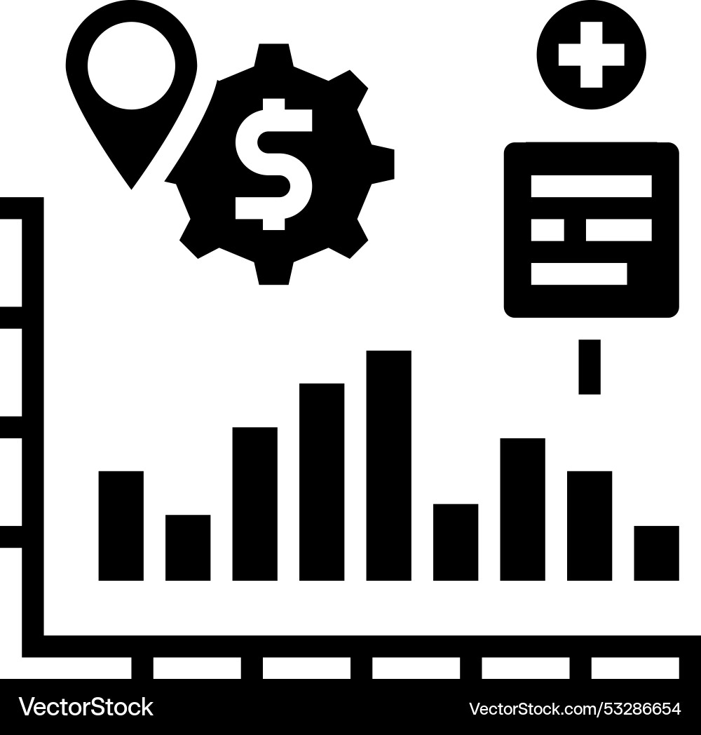 Sales tracking business process glyph icon Vector Image
