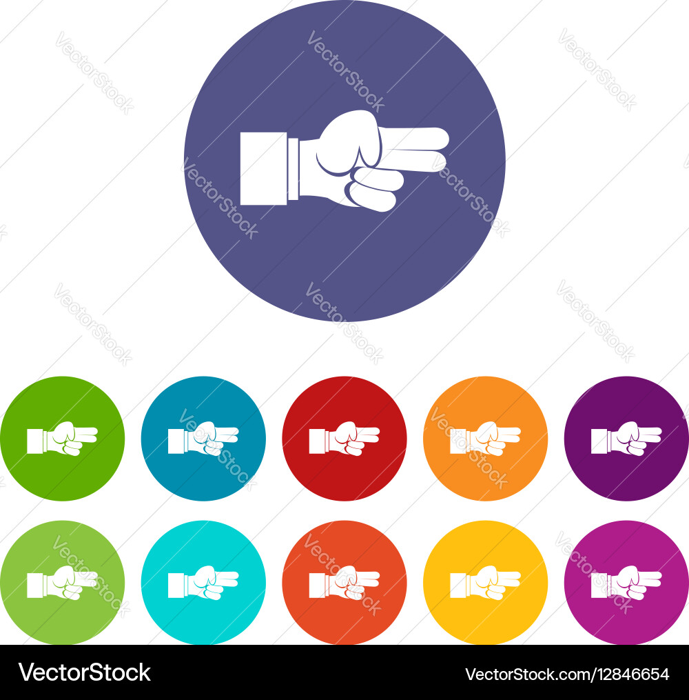 Zeigen Sie zwei Finger-Set-Symbole Lizenzfreies Vektorbild