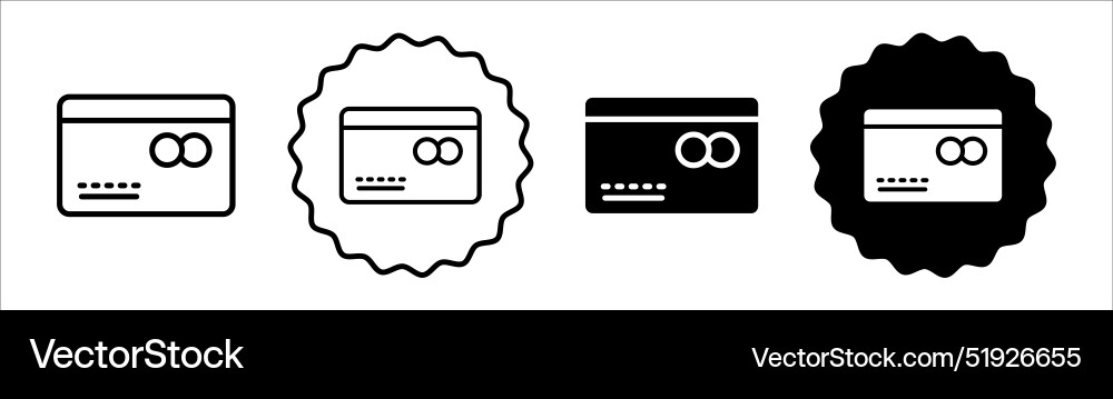 Atm card icon symbol set collection Royalty Free Vector