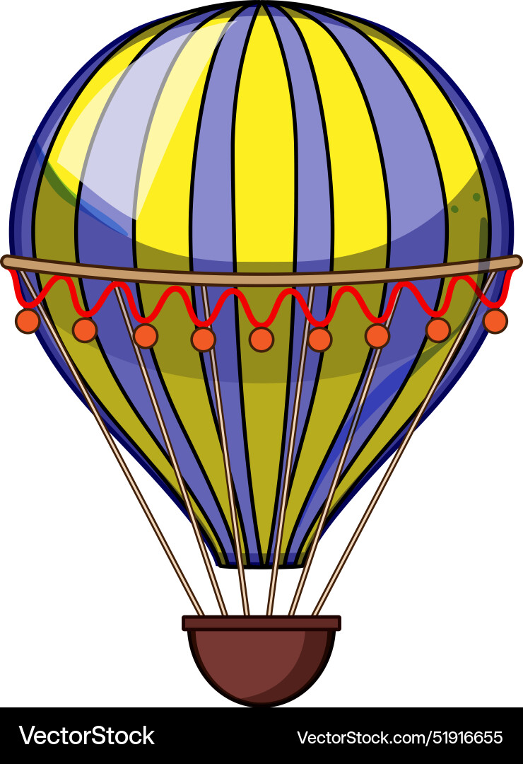 Blue hot air balloon cartoon Royalty Free Vector Image