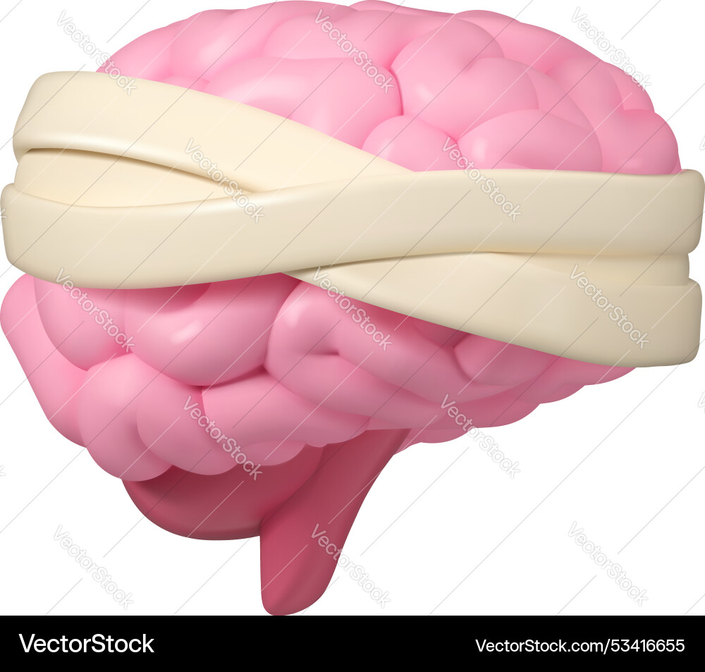 Brain Injury Bandage 3D Icon Royalty Free Vector Image