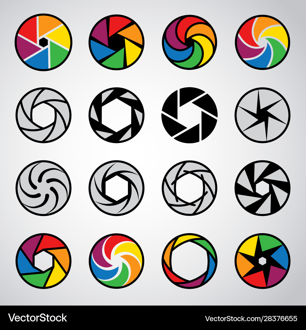 Camera lens digital shutter aperture lenses Vector Image