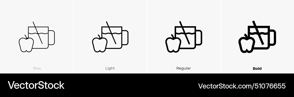 Cider icon thin light regular and bold style Vector Image