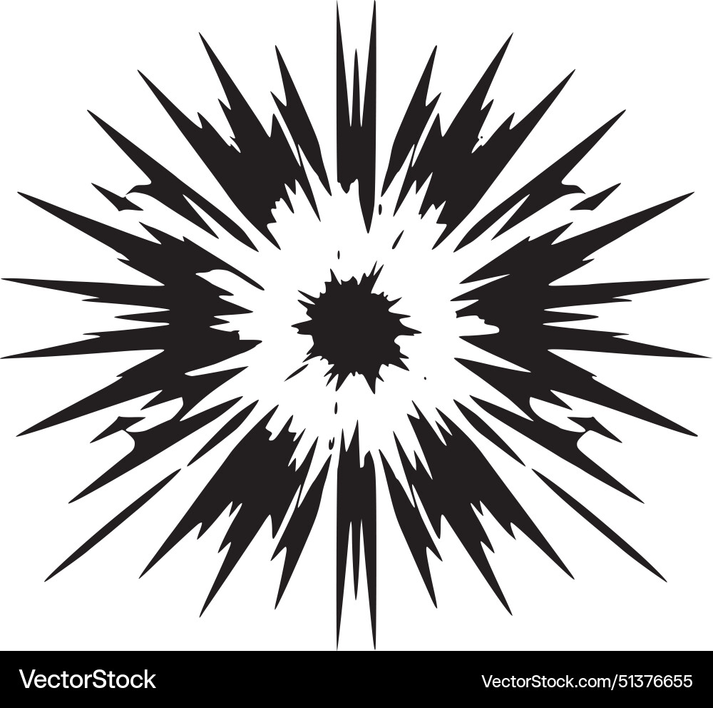 Explosion - black and white Royalty Free Vector Image