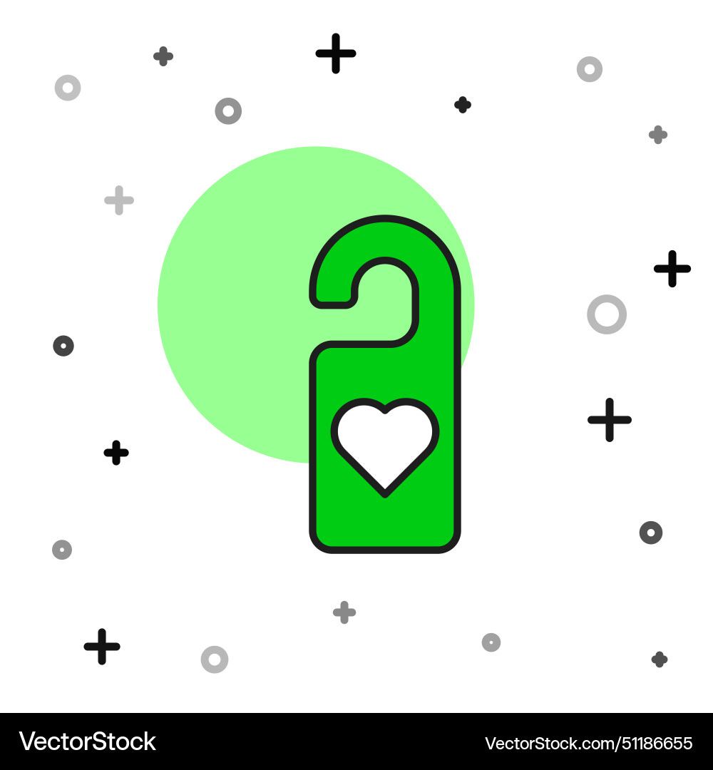 Filled outline please do not disturb with heart Vector Image