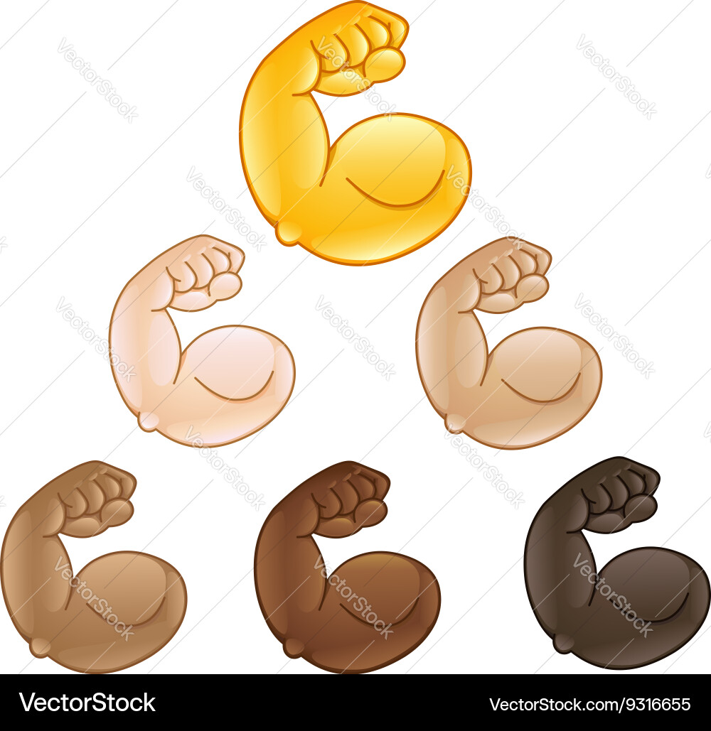 Flexed biceps hand emoji Royalty Free Vector Image