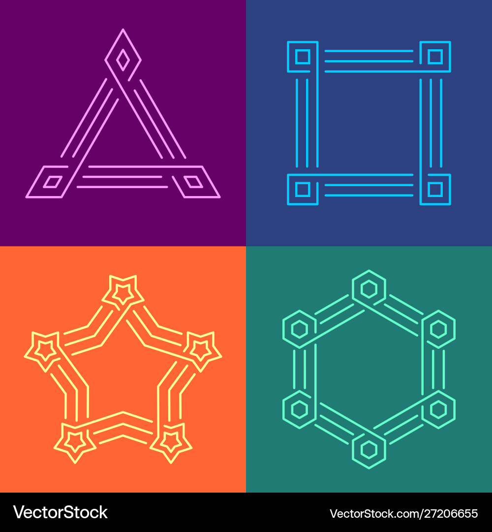 Geometric Linear Frame Set Royalty Free Vector Image