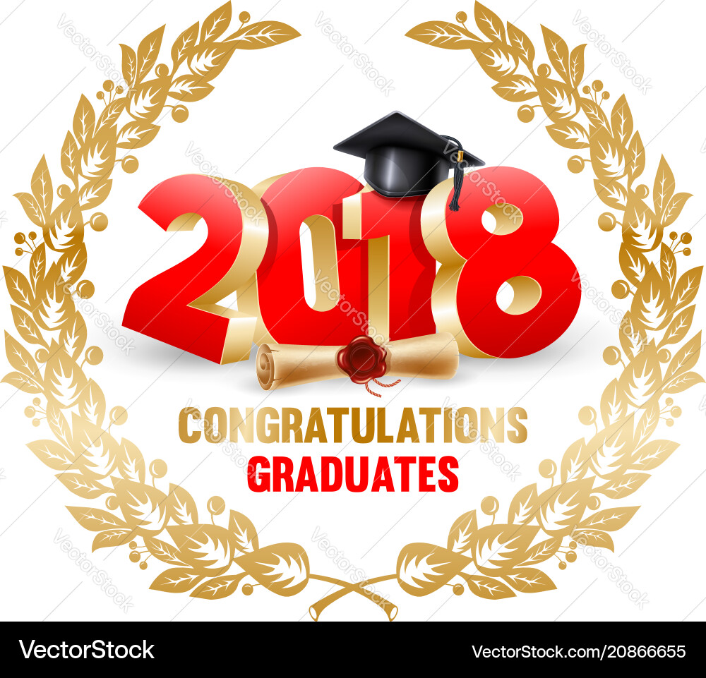 Graduation Celebration 2018 Royalty Free Vector Image