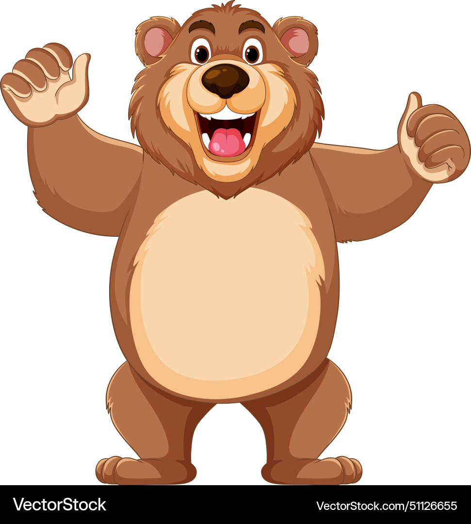 Happy cartoon bear with a friendly gesture Vector Image