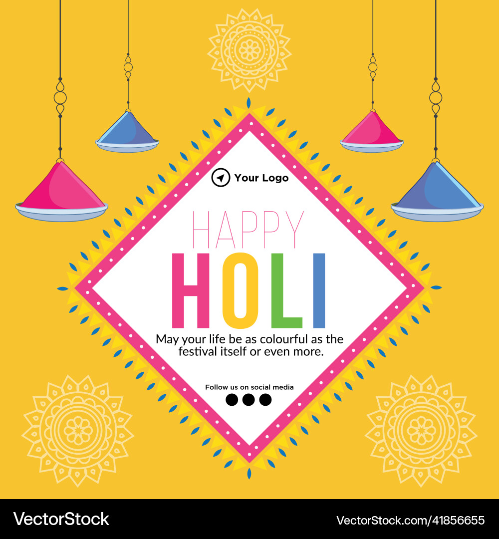 Happy holi banner design Royalty Free Vector Image