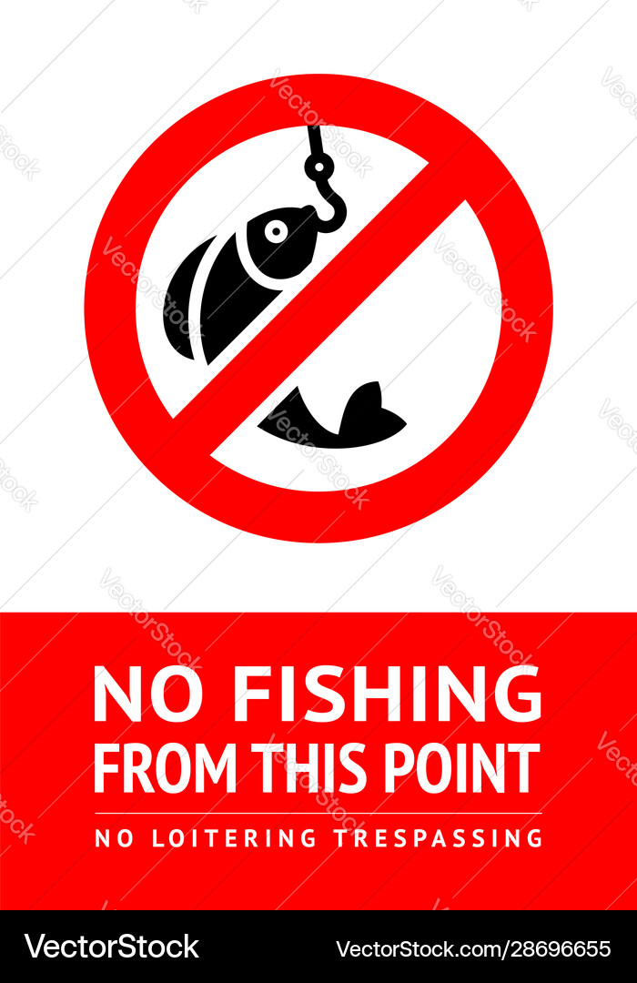 Label no fishing for print Royalty Free Vector Image
