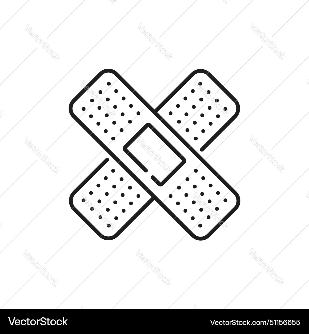 Pharmacy medical patch thin line icon or symbol Vector Image