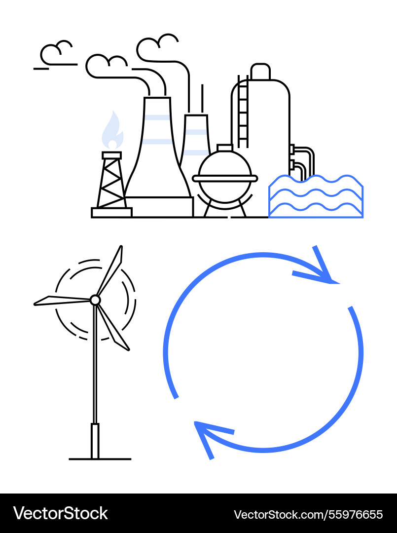 Renewable energy transition with sustainable Vector Image