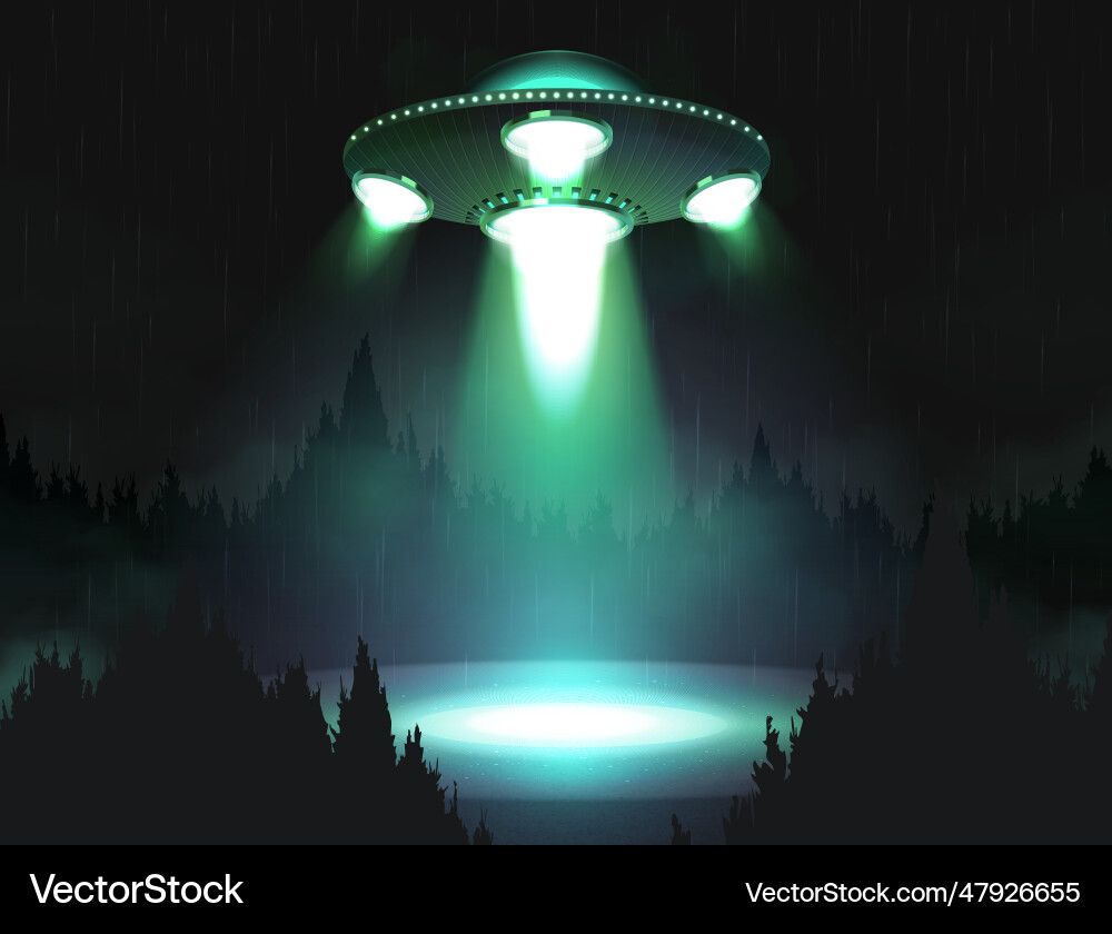 Ufo Raumschiff Poster Lizenzfreies Vektorbild