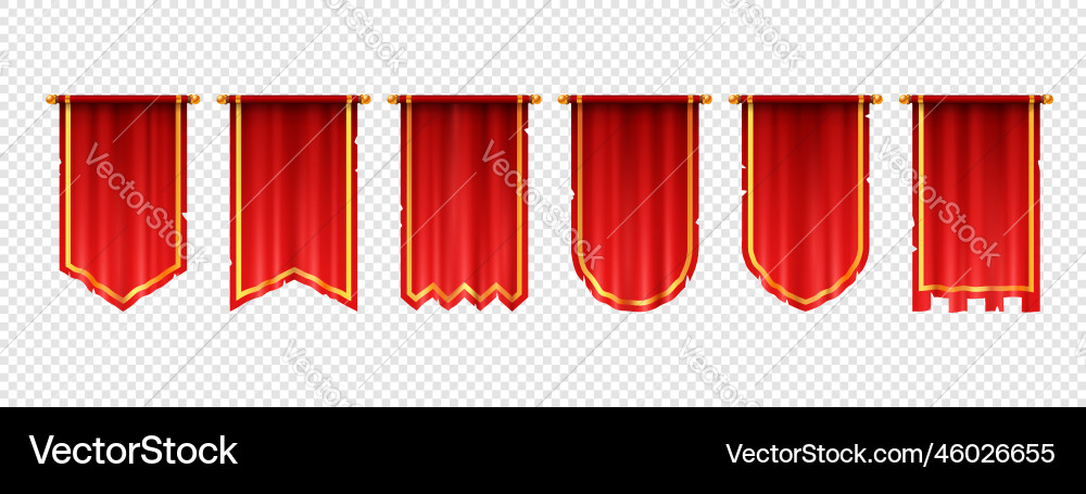 Vertical flag banner for medieval 3d game scene Vector Image