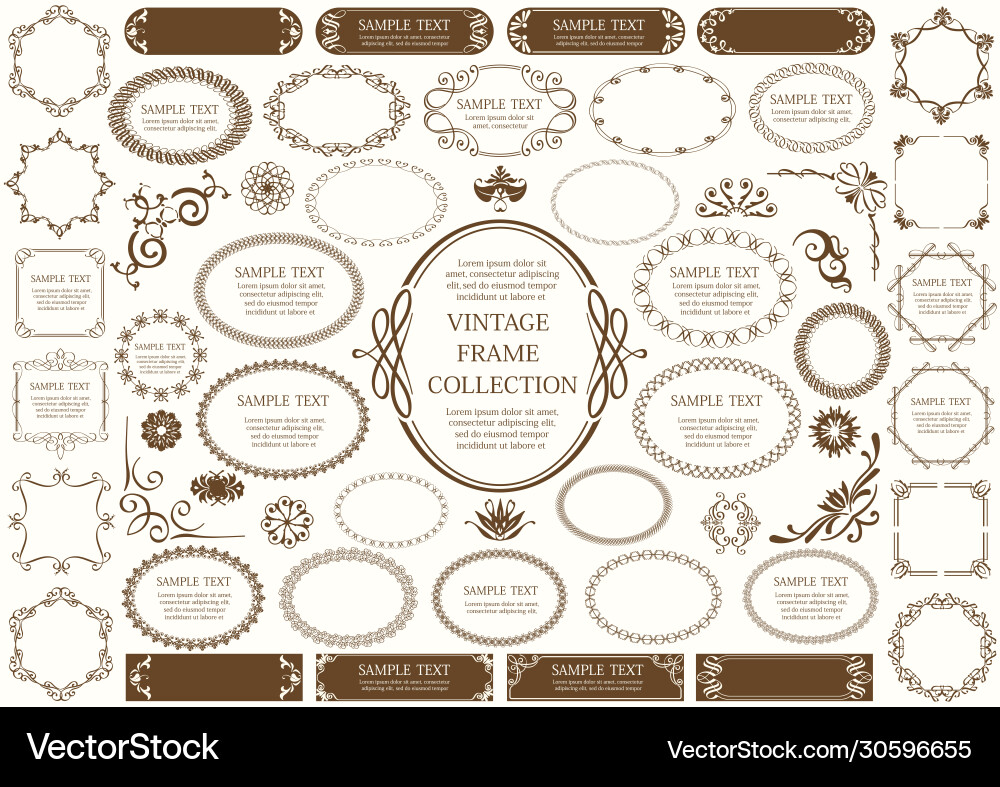 Vintage Frame Collection Royalty Free Vector Image