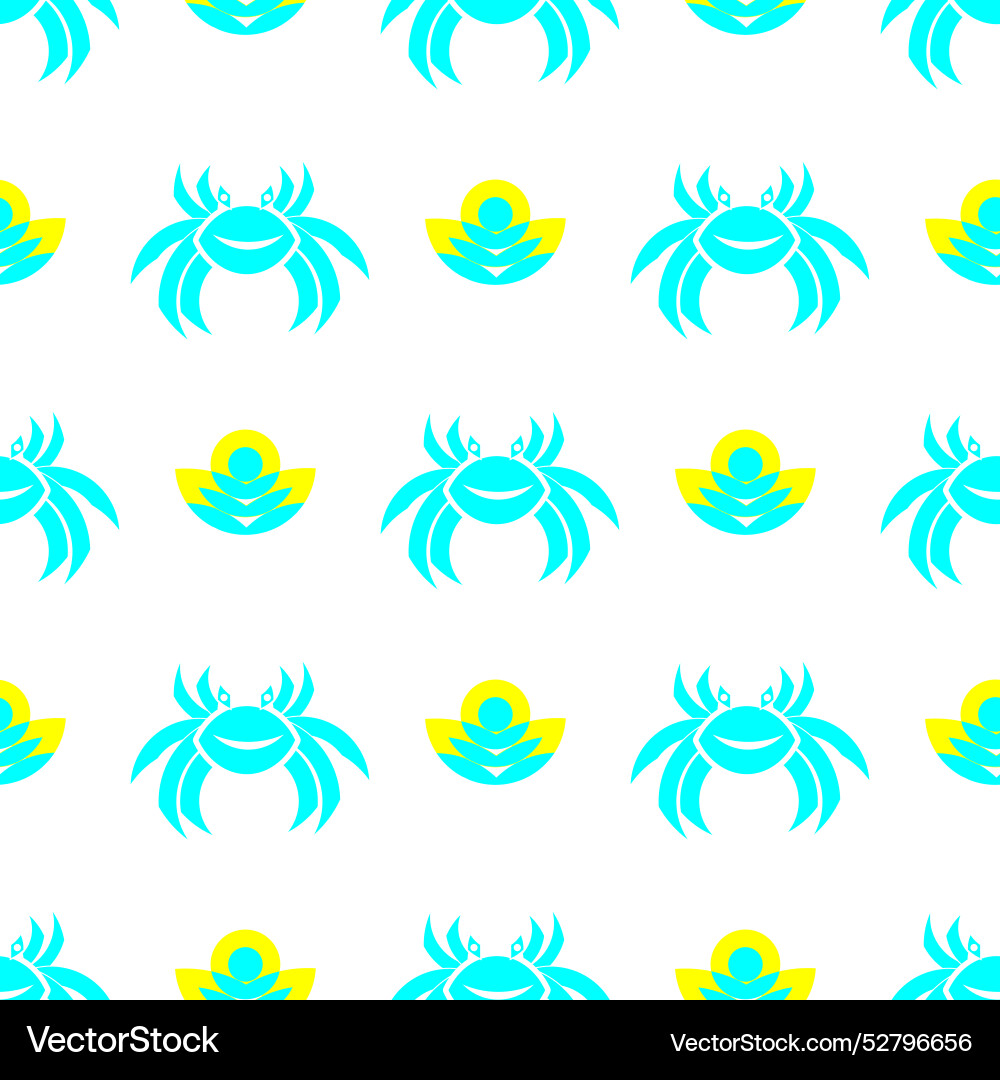 A pattern with sea crabs on white background Vector Image