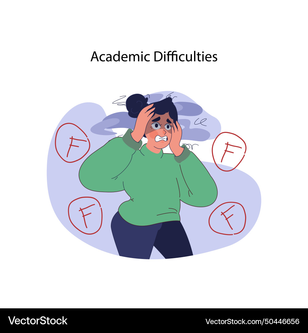 Academic difficulties concept flat Royalty Free Vector Image
