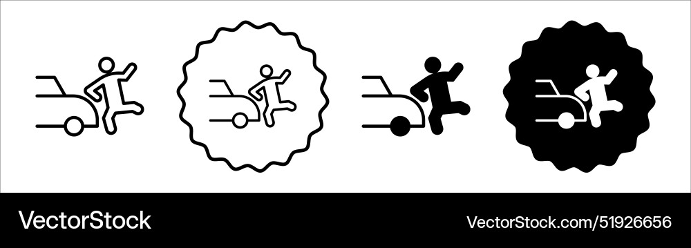 Accident icon symbol set collection Royalty Free Vector