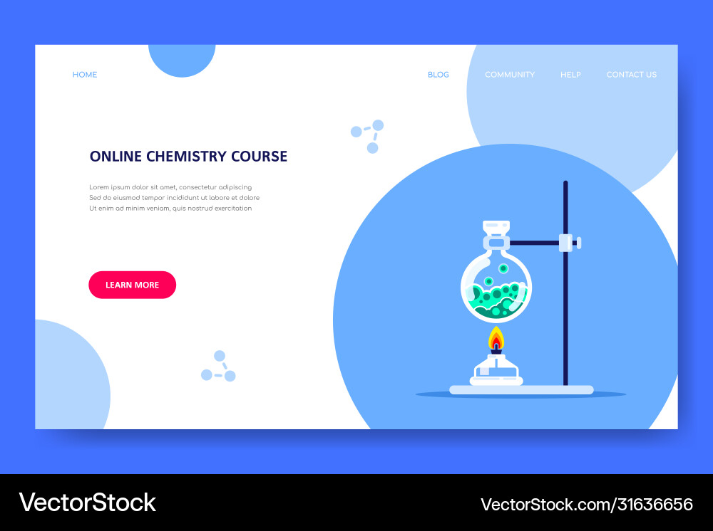 Chemistry concept banner design with laboratory Vector Image