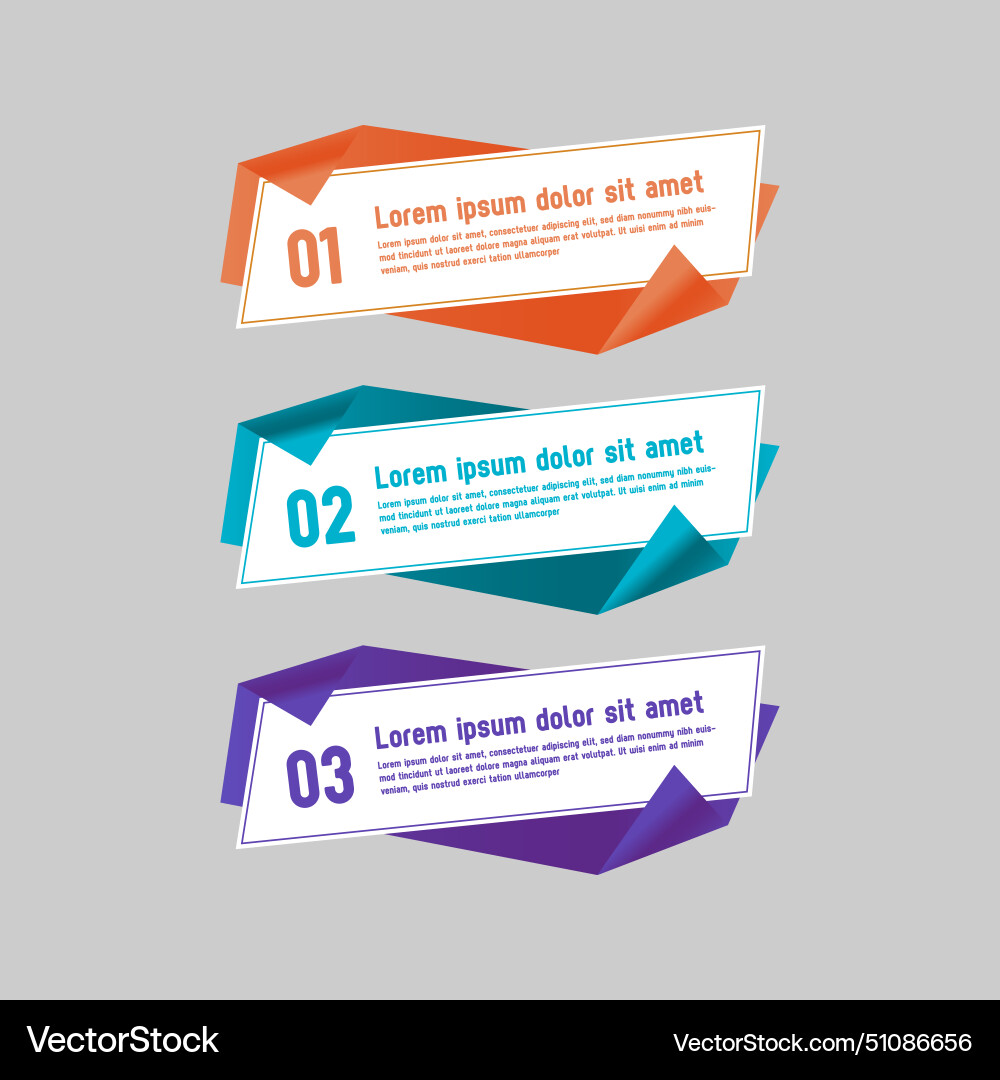 Color gradient labels banner infographic business Vector Image