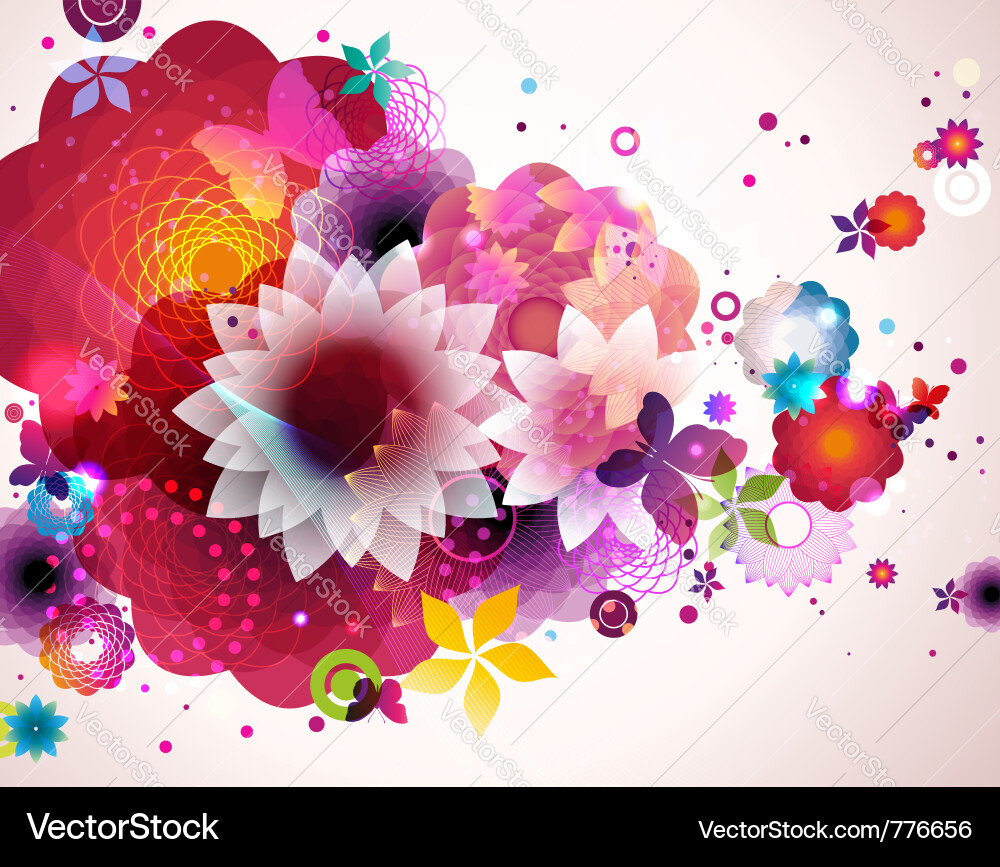 Colorful Floral Spring Swirls Royalty Free Vector Image